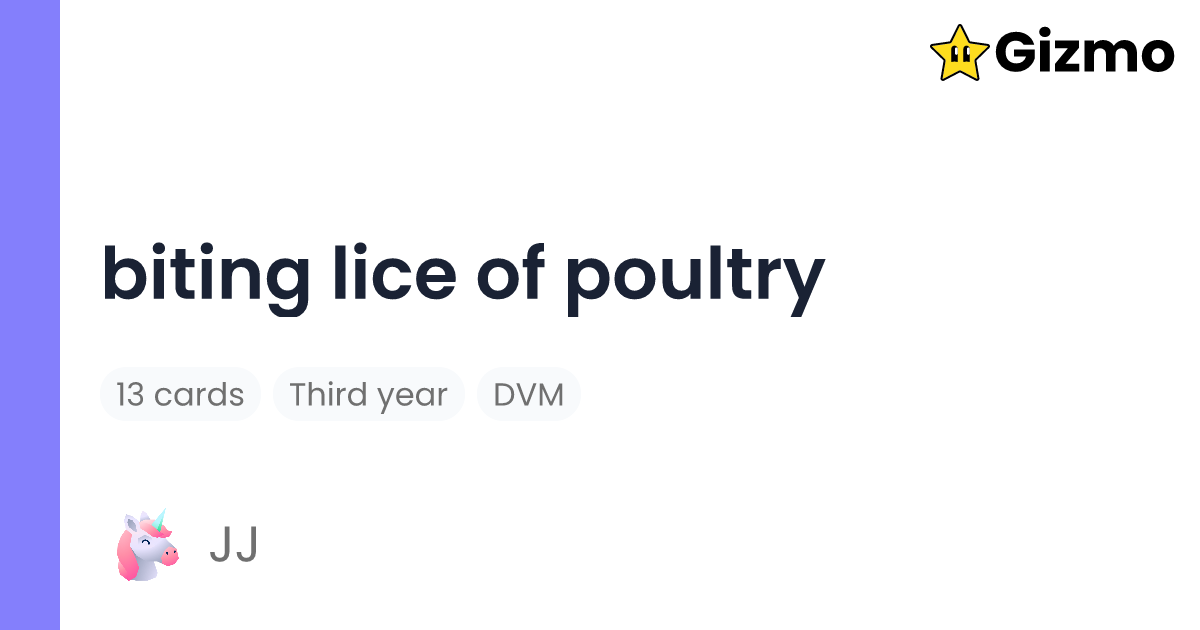 Biting Lice Of Poultry | Flashcards
