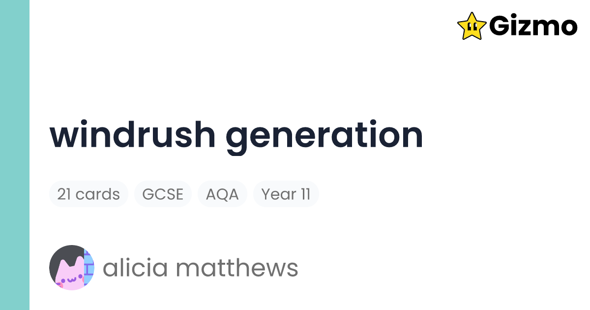 Windrush Generation | Flashcards