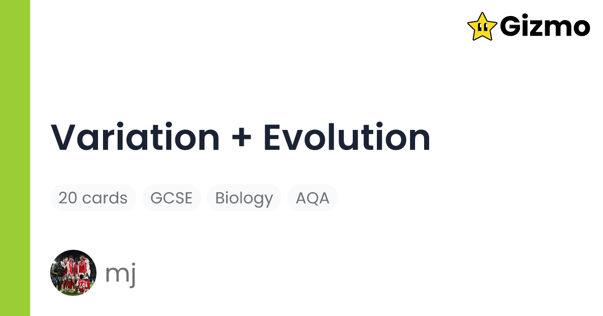 Variation + Evolution | Flashcards