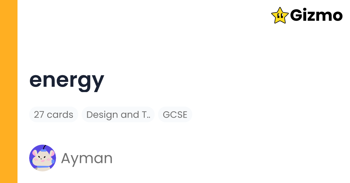 Energy | Flashcards