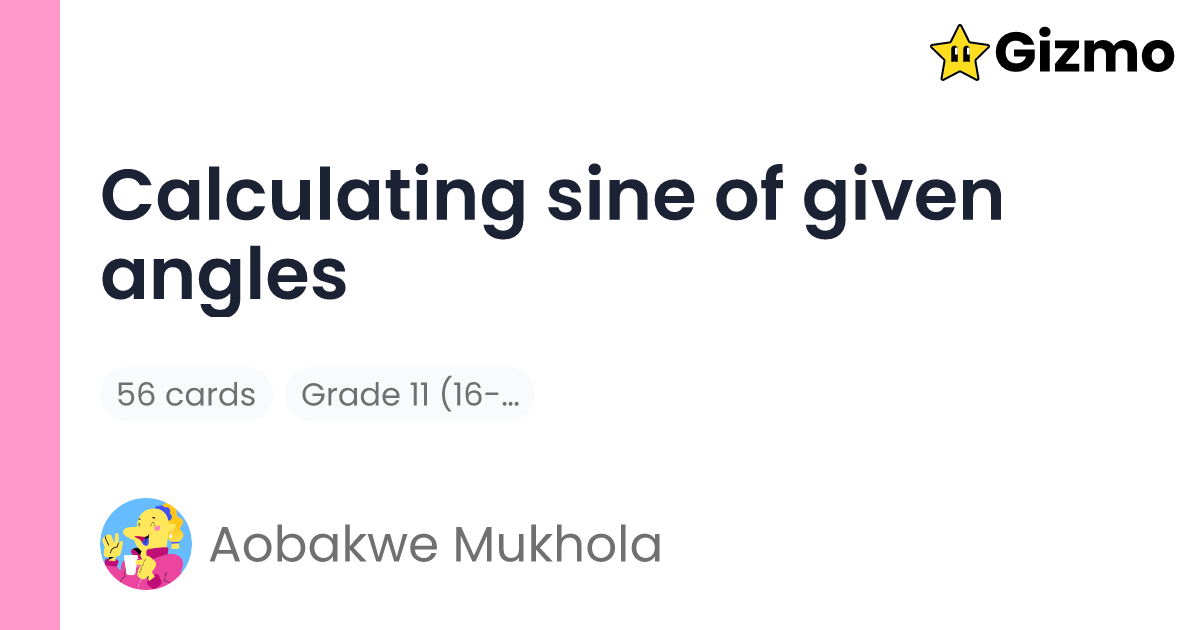 Calculating Sine Of Given Angles | Flashcards