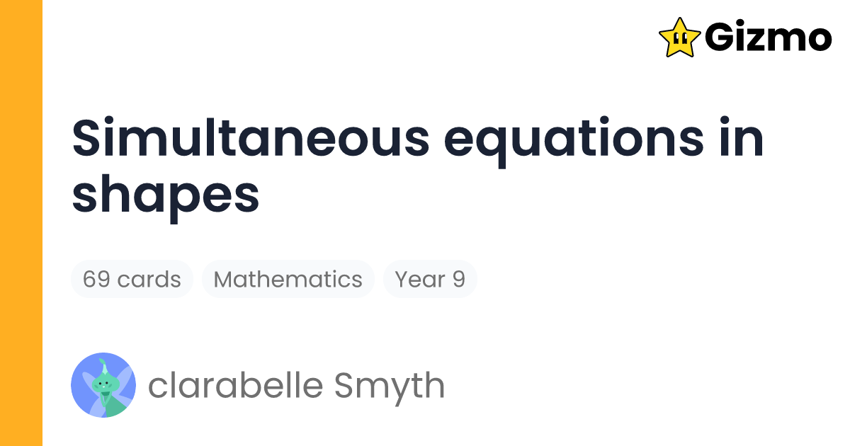 Simultaneous Equations in Shapes | Flashcards