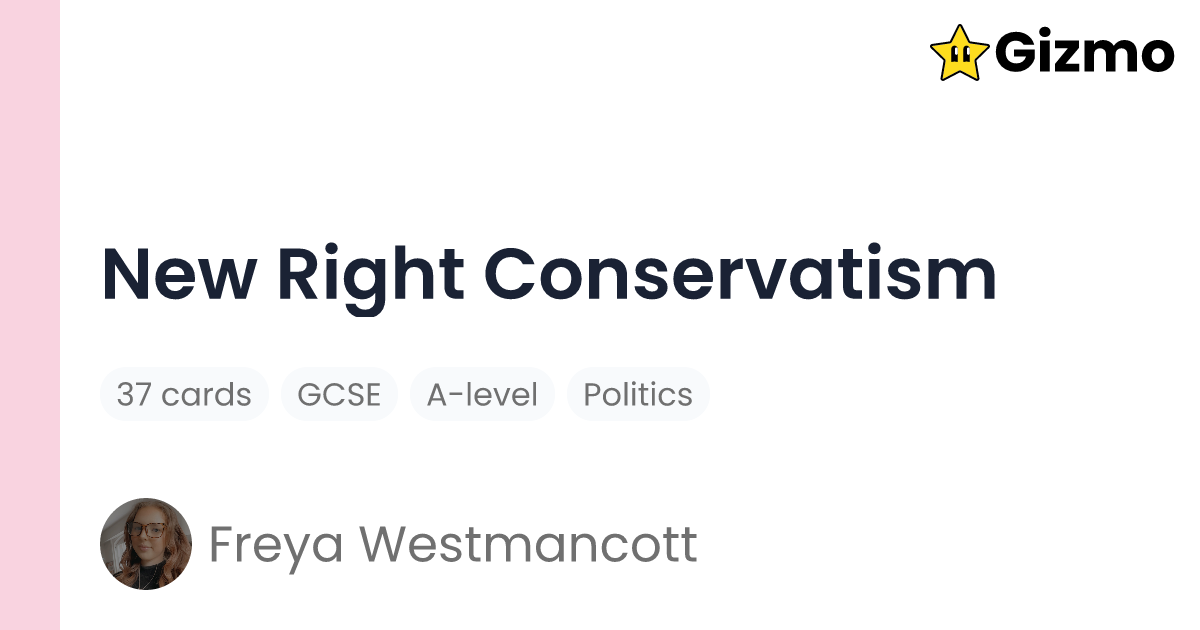 New Right Conservatism | Flashcards