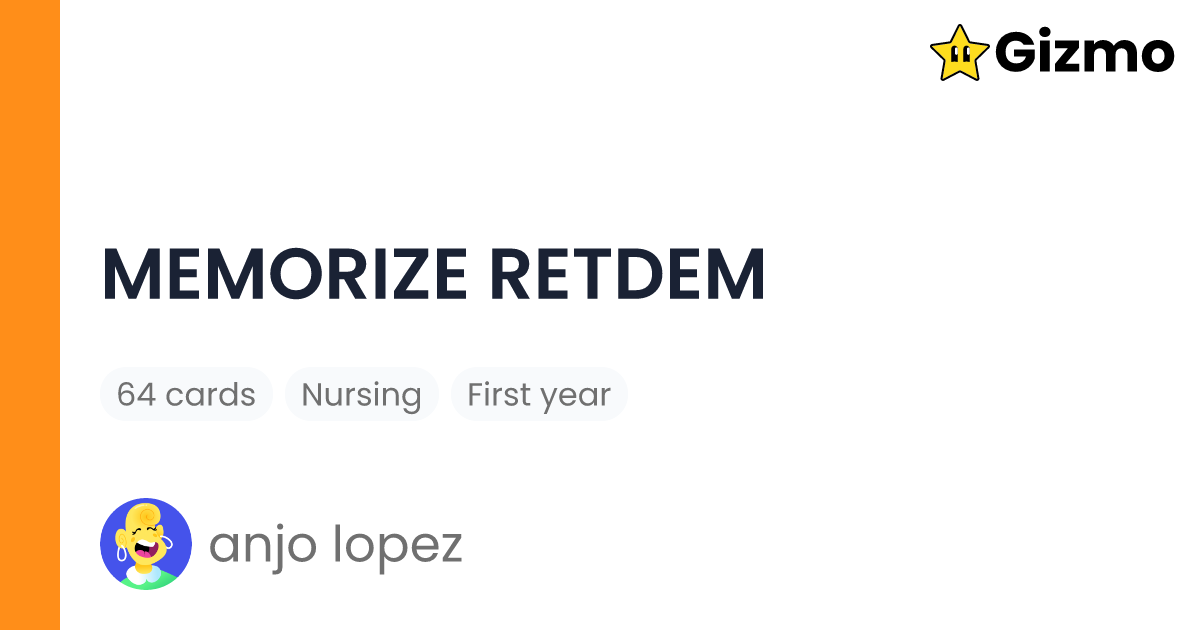 Memorize Retdem | Flashcards