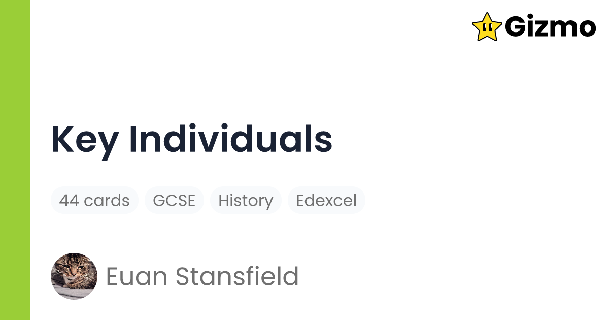 Key Individuals | Flashcards