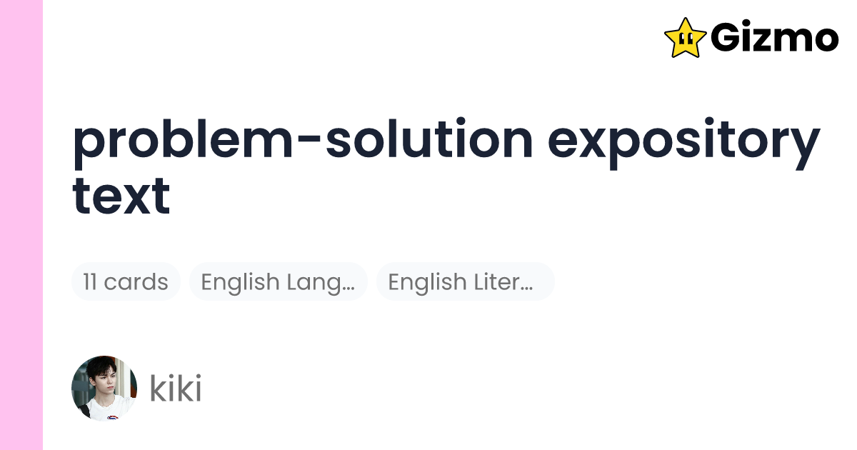 Problem-solution Expository Text | Flashcards