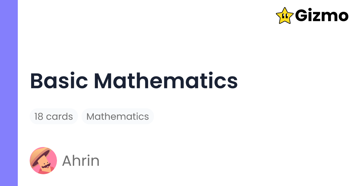 Basic Mathematics | Flashcards