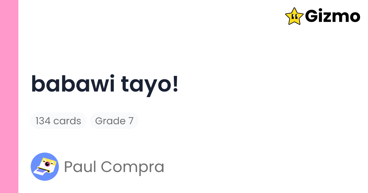Babawi Tayo! | Flashcards