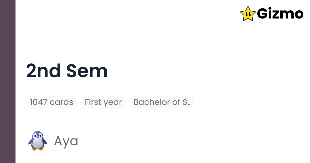 2nd Sem | Flashcards