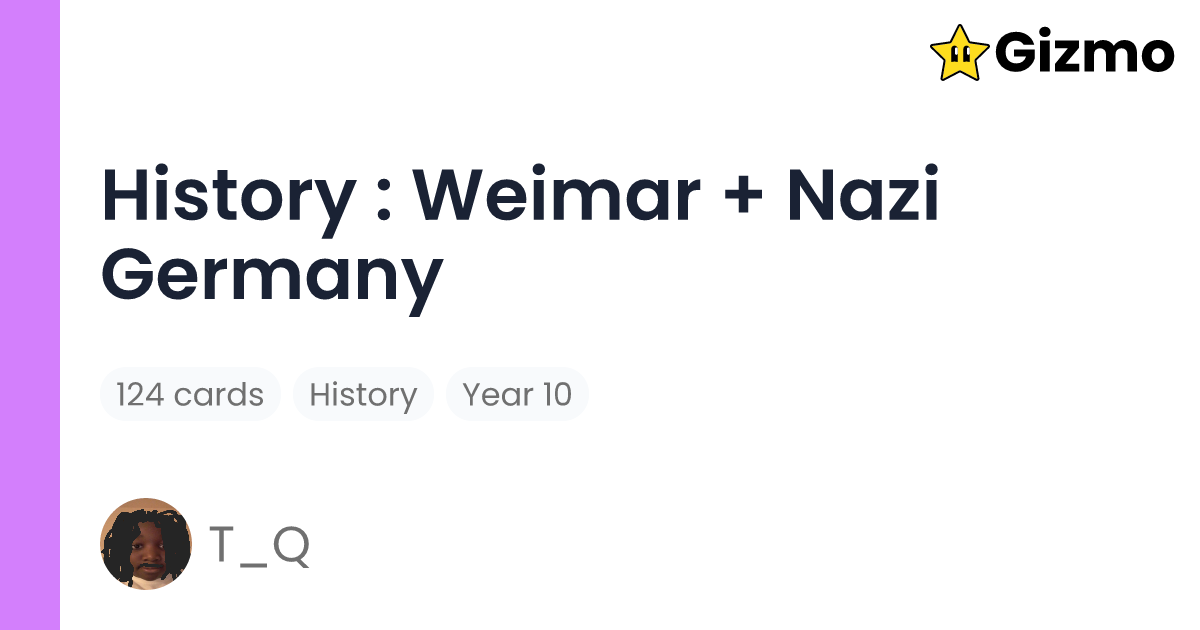 History : Weimar + Nazi Germany | Flashcards