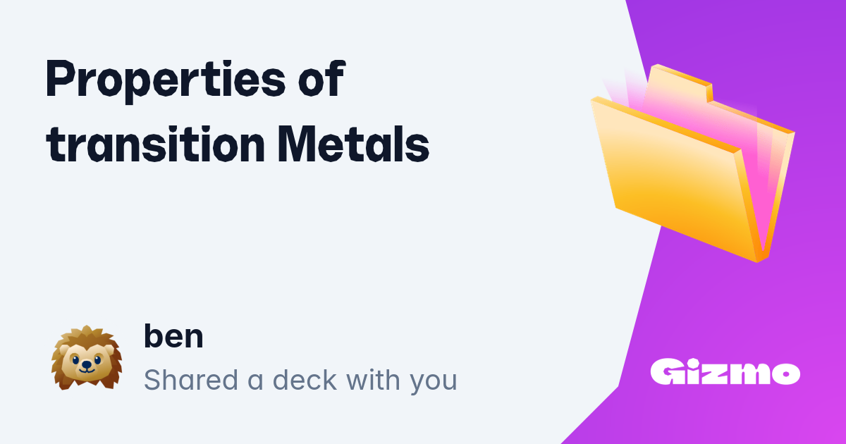 Properties Of Transition Metals | Flashcards