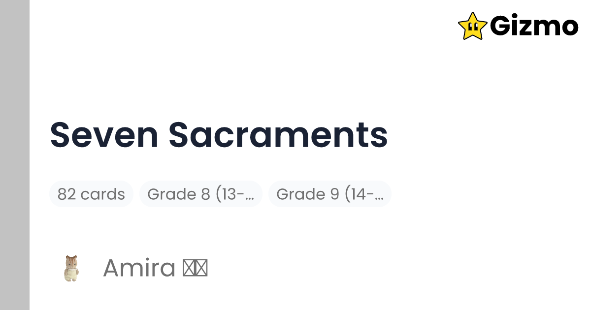 Seven Sacraments | Flashcards