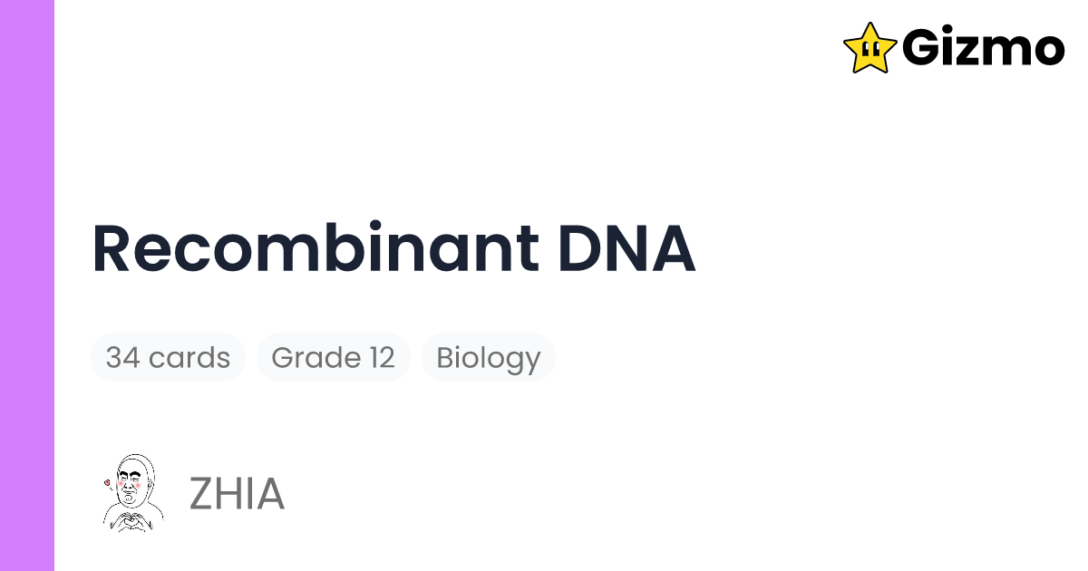 Recombinant Dna | Flashcards
