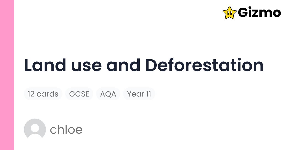 Land Use and Deforestation | Flashcards
