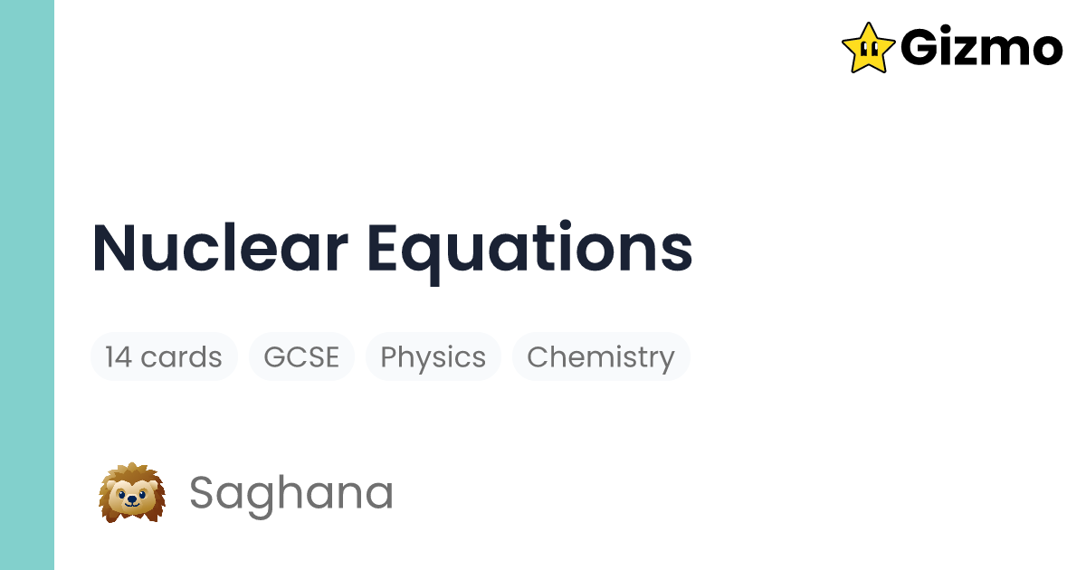 Nuclear Equations | Flashcards