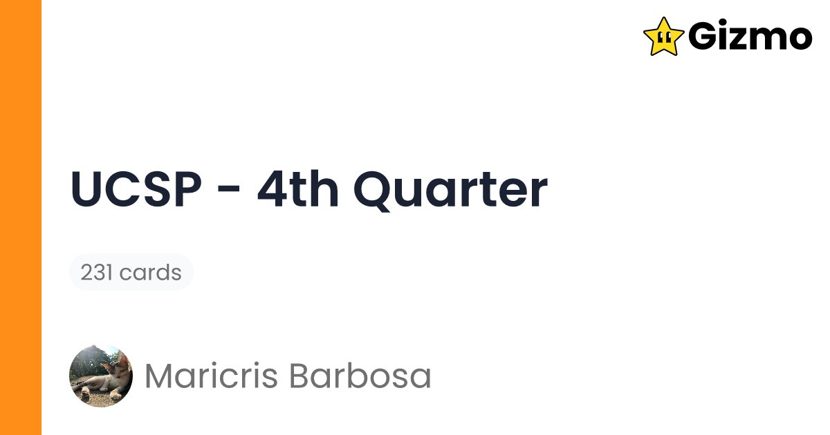 Ucsp - 4th Quarter | Flashcards