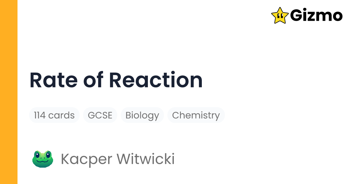 Rate Of Reaction | Flashcards