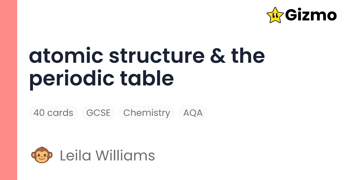 Atomic Structure & the Periodic Table | Flashcards
