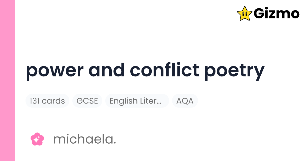 Power and Conflict Poetry | Flashcards