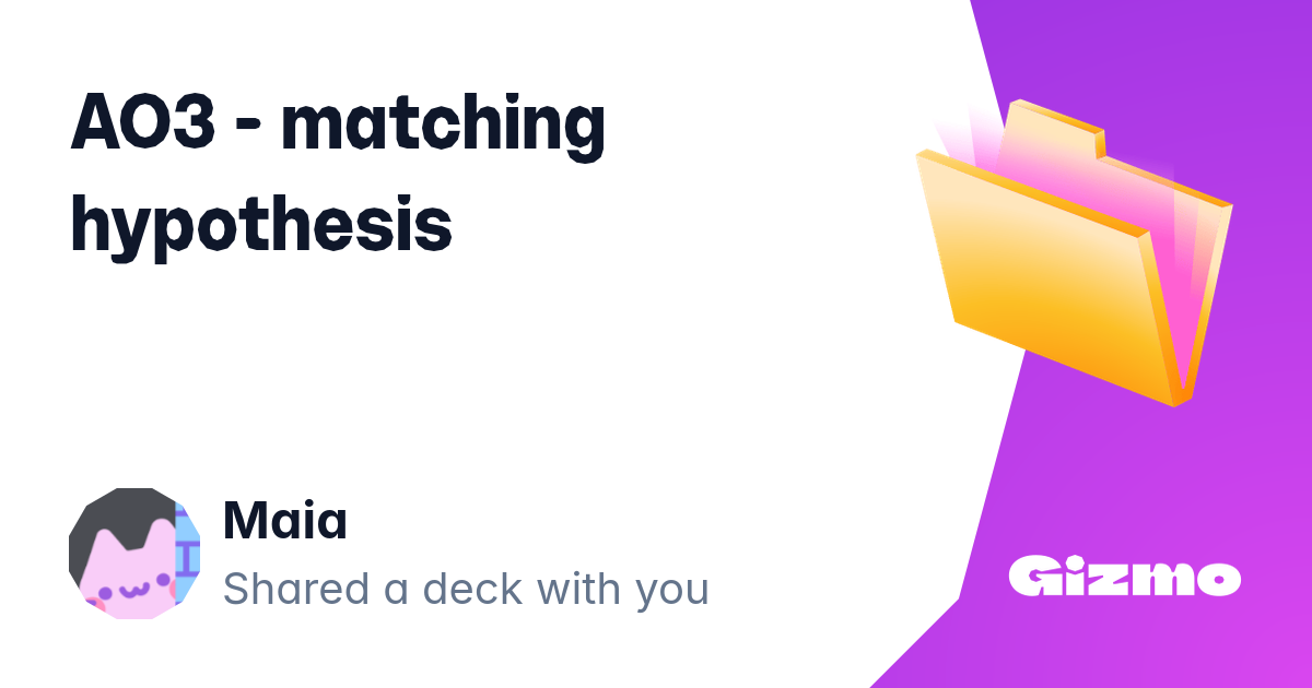 Ao3 - Matching Hypothesis | Flashcards