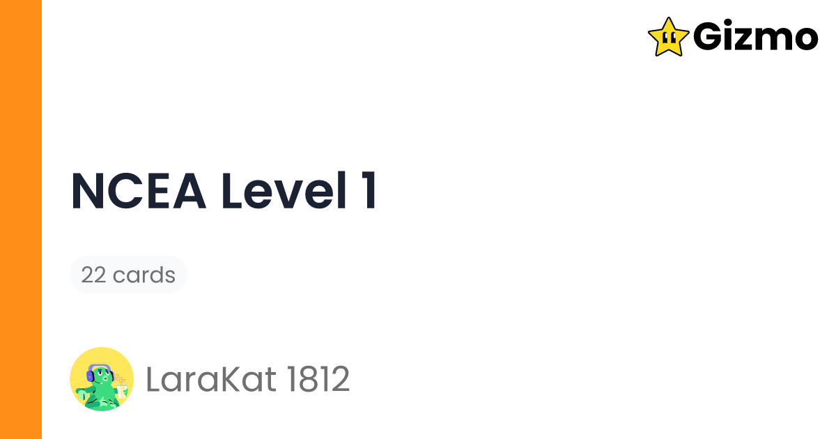 Ncea Level 1 | Flashcards