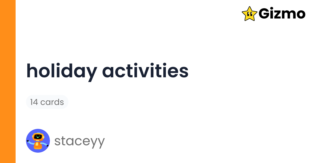 Holiday Activities | Flashcards