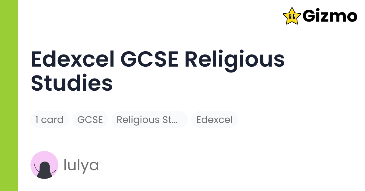 Edexcel Gcse Religious Studies | Flashcards