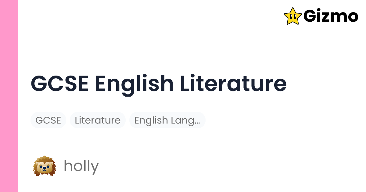 Gcse English Literature | Flashcards
