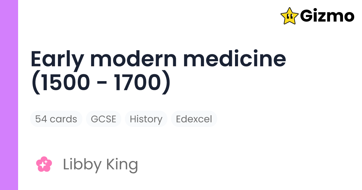 Early Modern Medicine (1500 - 1700) | Flashcards