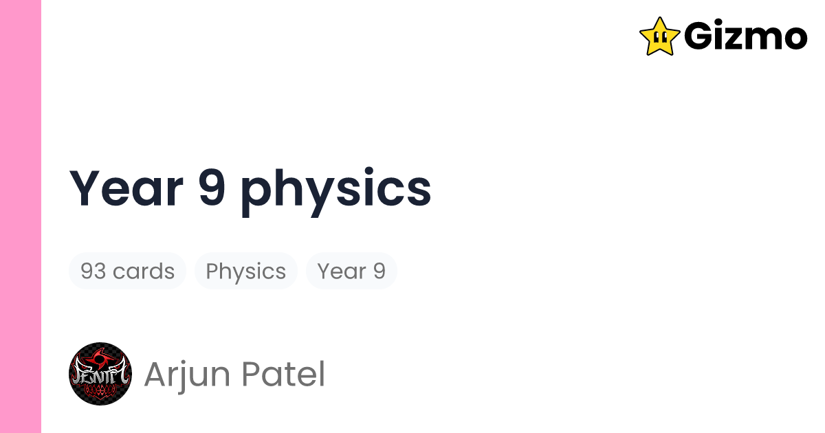 Year 9 Physics | Flashcards