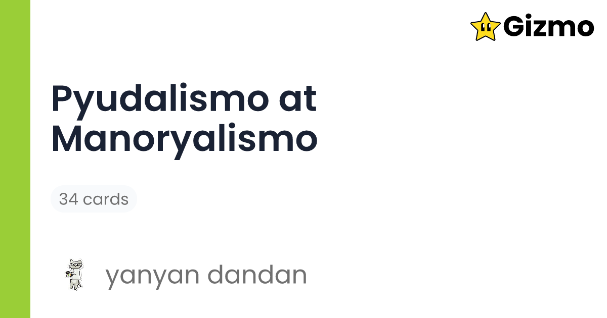 Pyudalismo at Manoryalismo | Flashcards