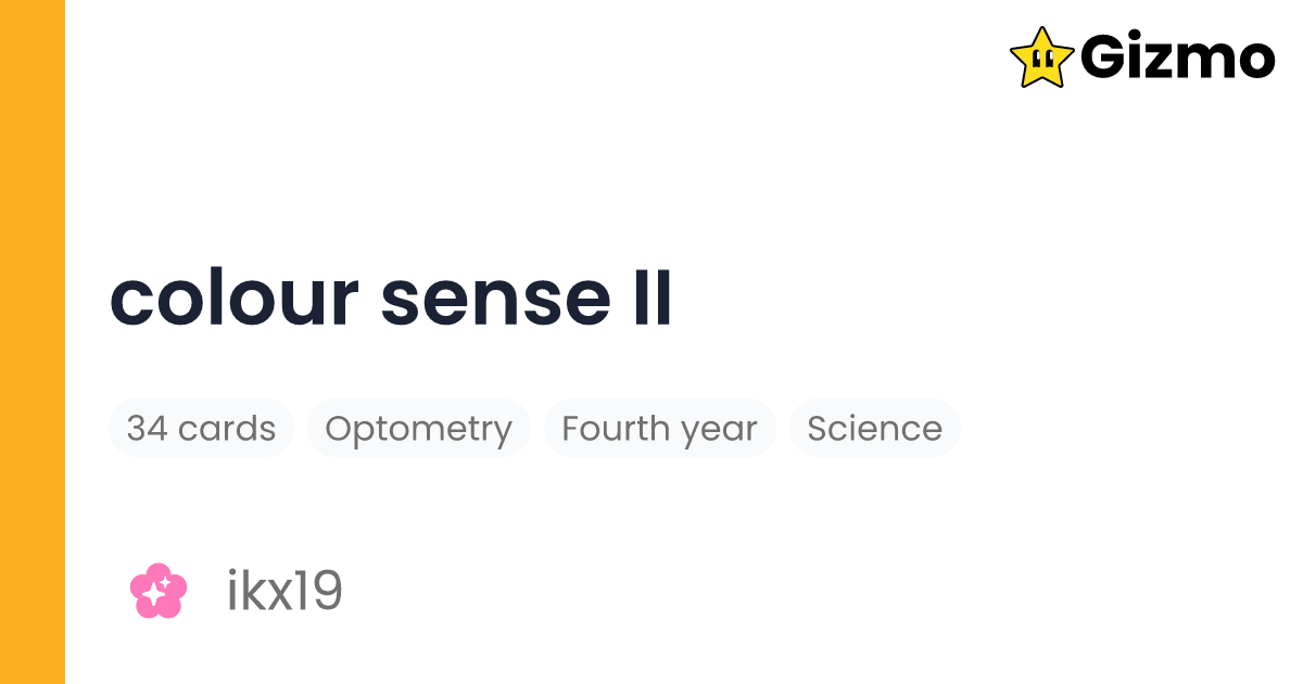 Colour Sense Ii | Flashcards