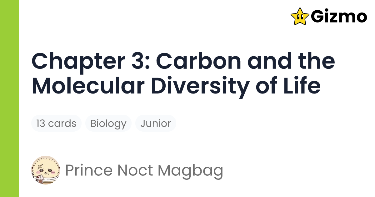Chapter 3: Carbon and the Molecular Diversity Of Life | Flashcards