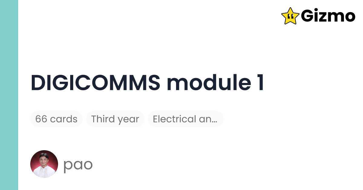 Digicomms Module 1 | Flashcards