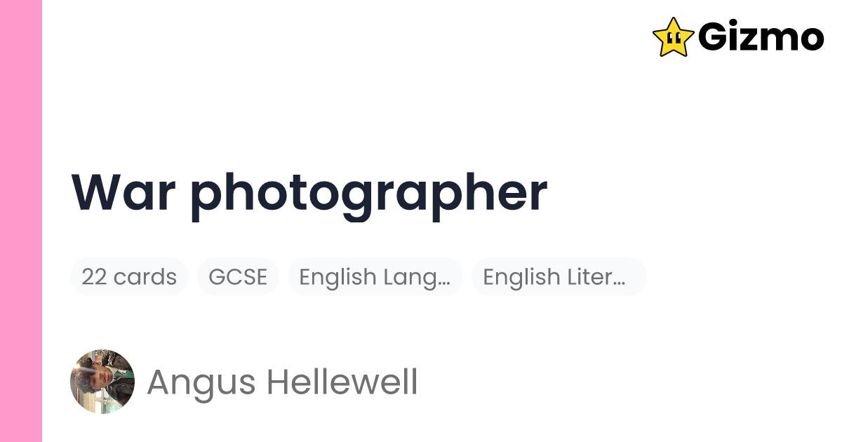 War Photographer | Flashcards