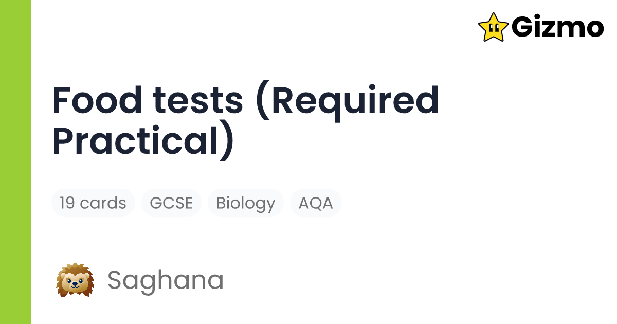 Food Tests (required Practical) | Flashcards