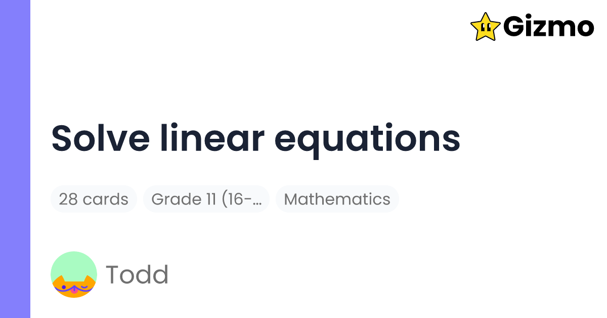 Solve Linear Equations | Flashcards