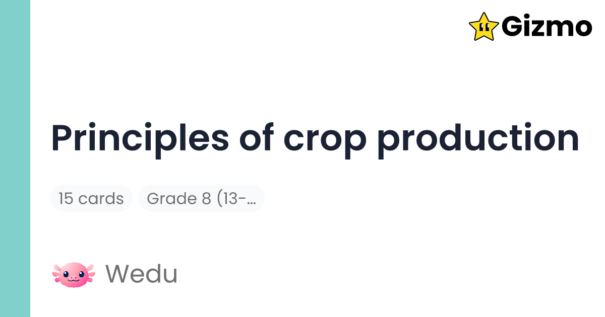 Principles Of Crop Production | Flashcards