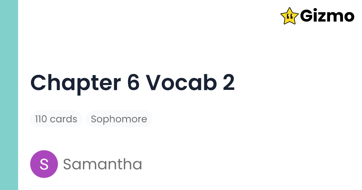 Chapter 6 Vocab 2 | Flashcards
