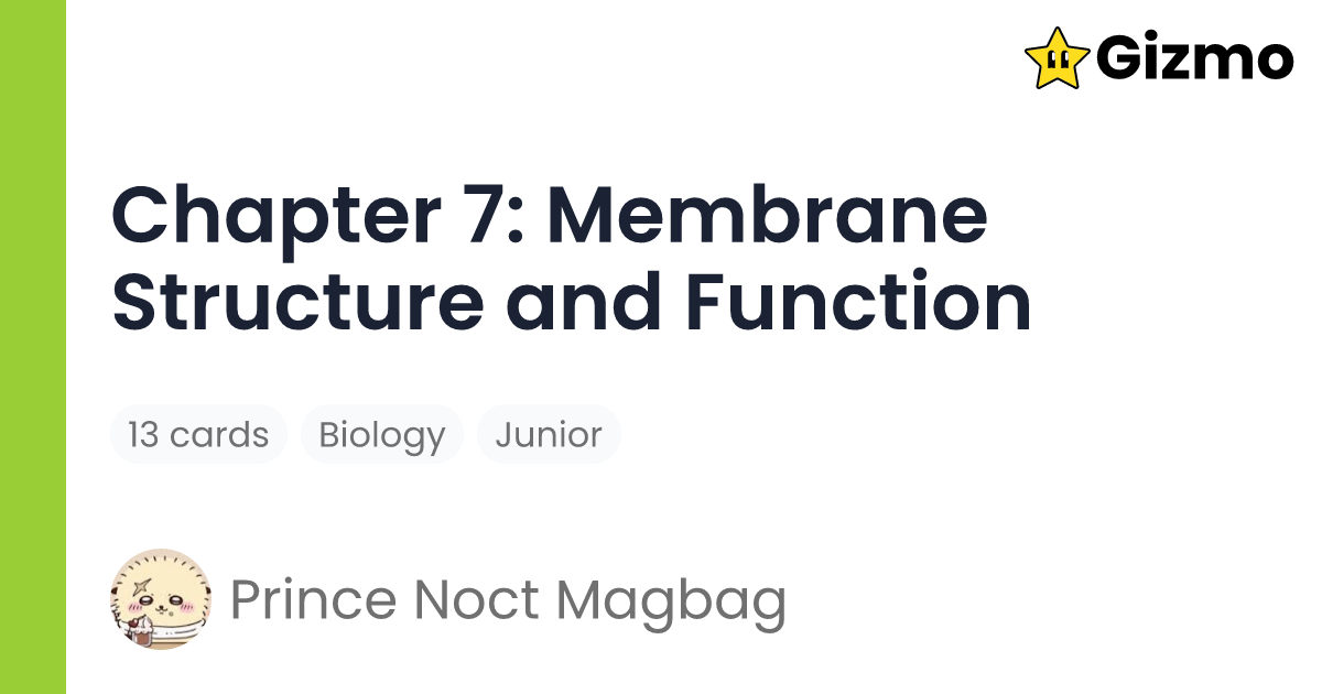 Chapter 7: Membrane Structure and Function | Flashcards