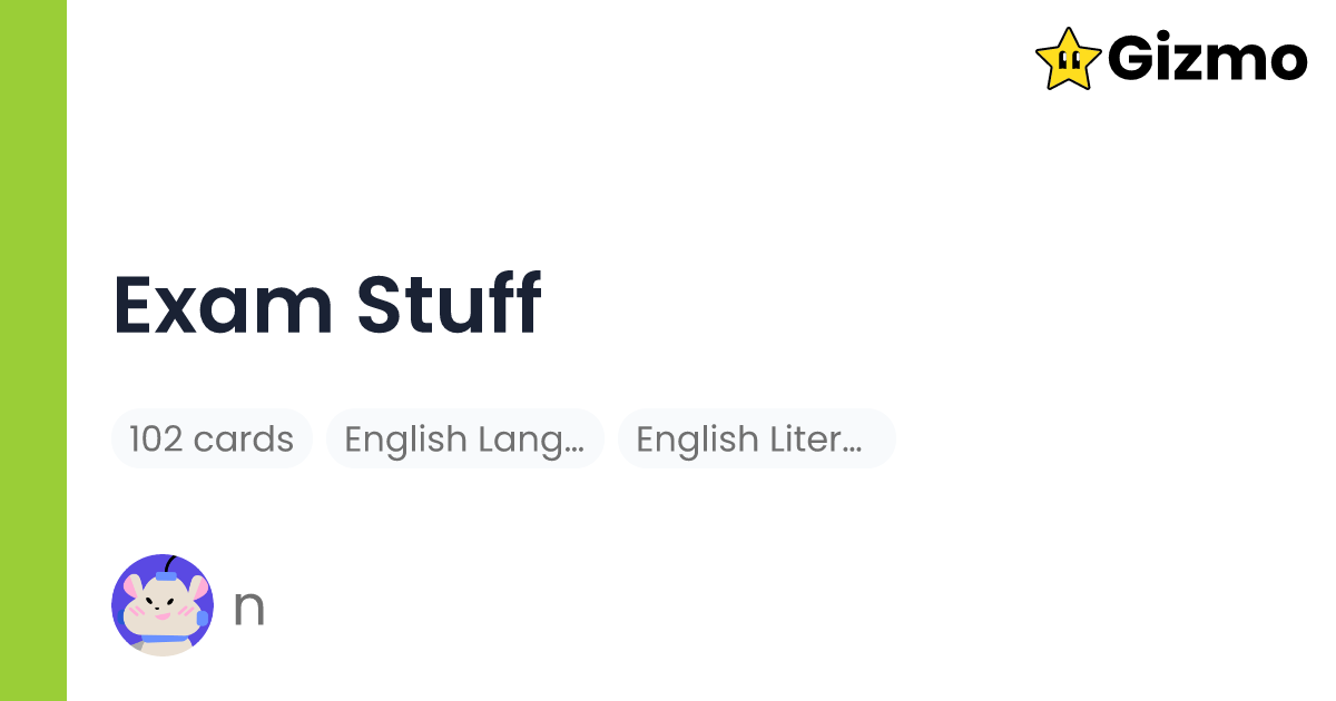 Exam Stuff | Flashcards