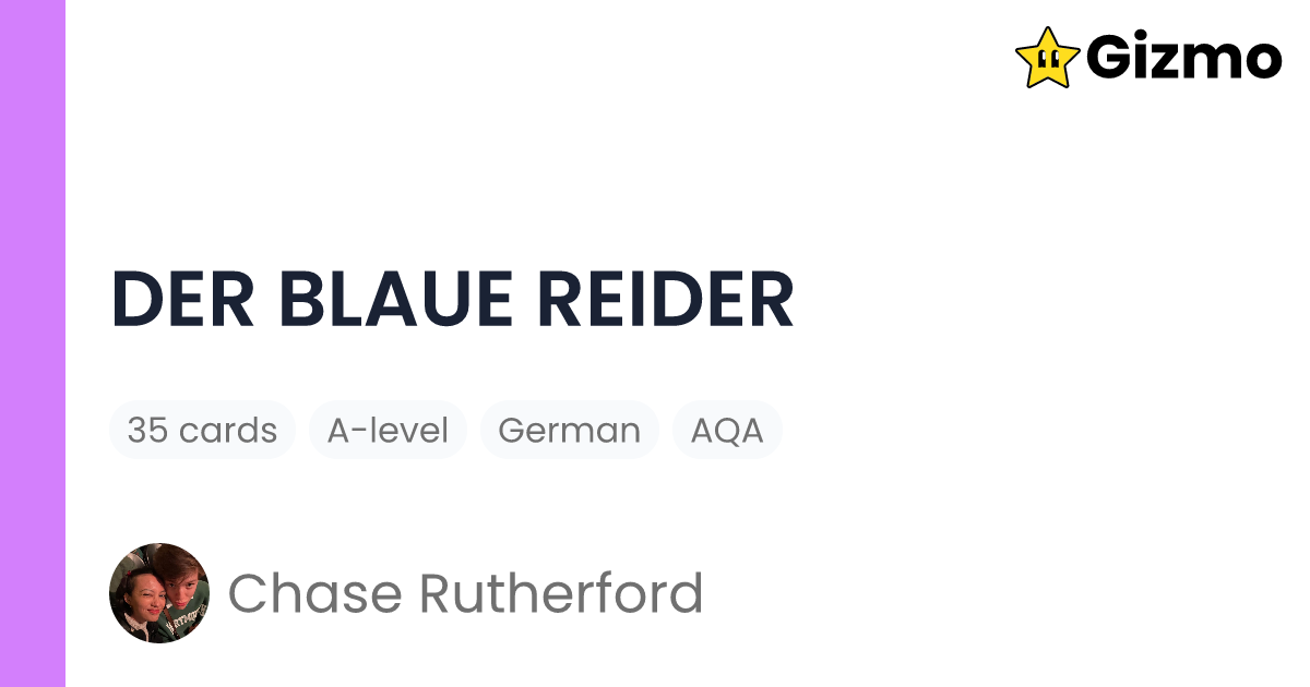 Der Blaue Reider | Flashcards