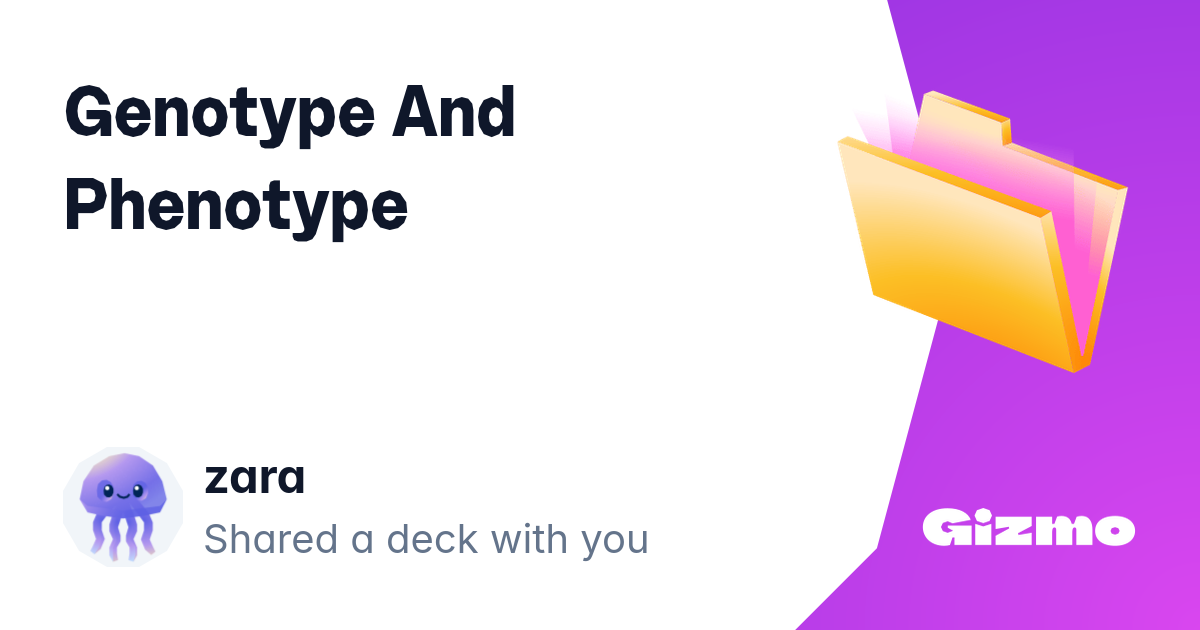 Genotype and Phenotype | Flashcards