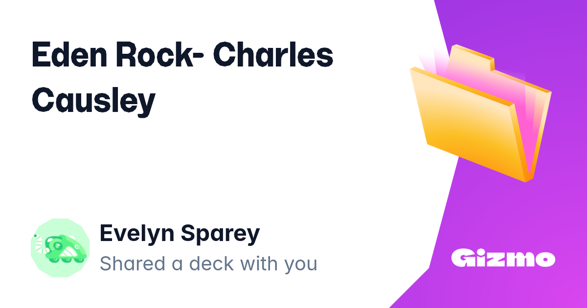 Eden Rock- Charles Causley | Flashcards