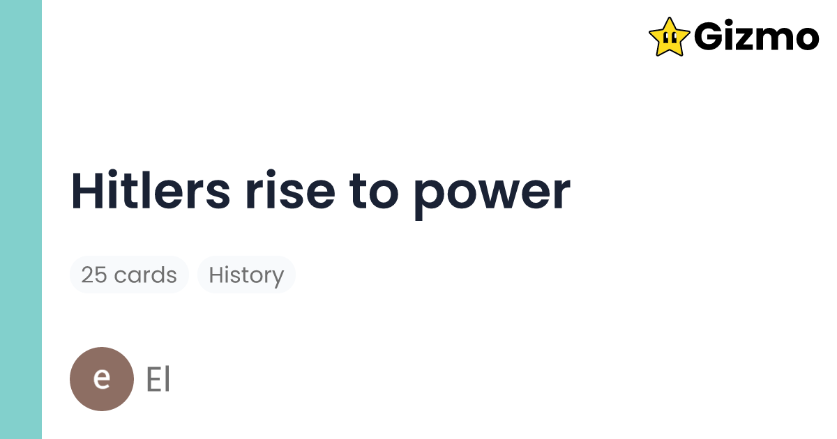 Hitlers Rise to Power | Flashcards