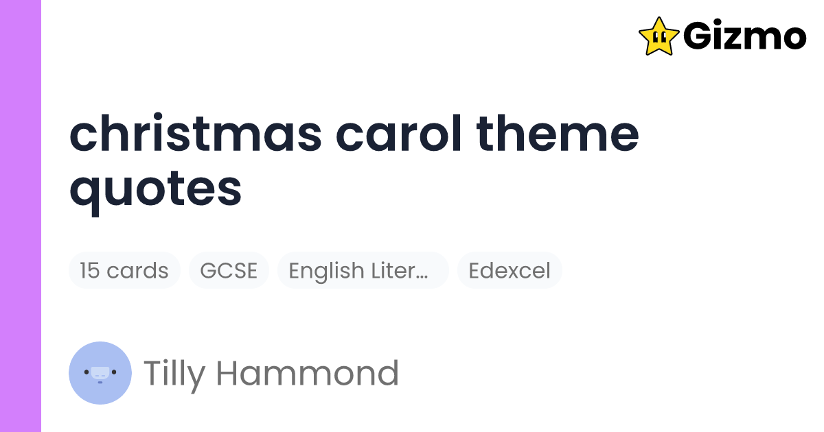 Christmas Carol Theme Quotes | Flashcards
