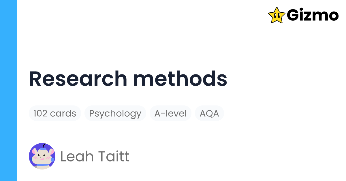 Research Methods | Flashcards