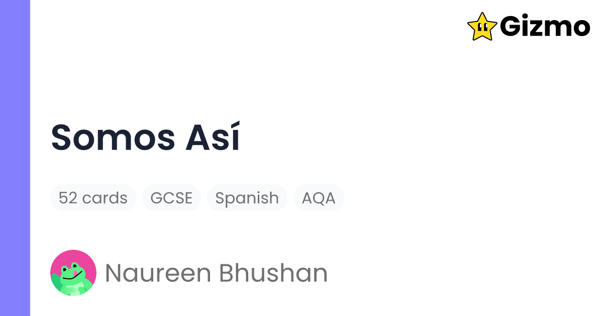 Somos Así | Flashcards