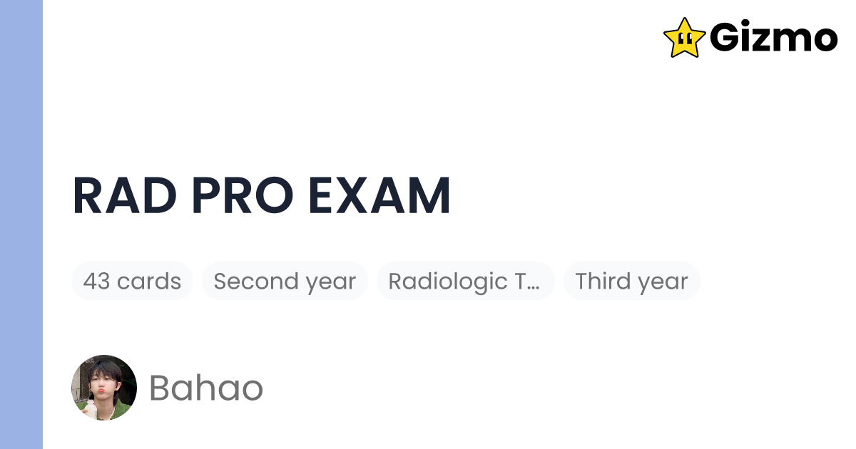 Rad Pro Exam | Flashcards