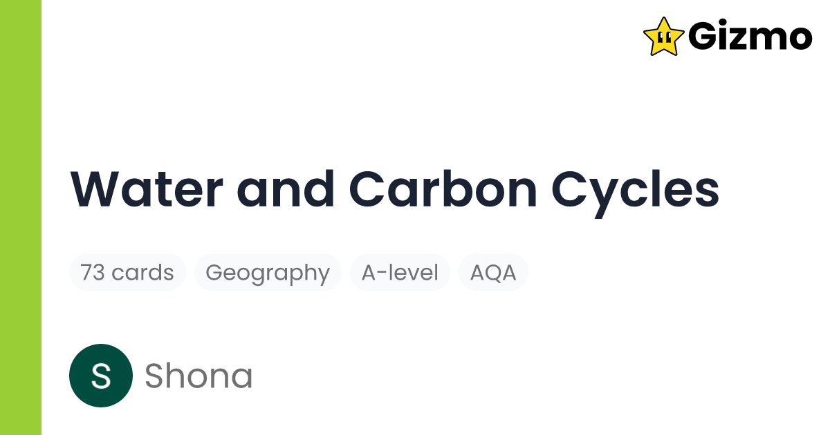 Water and Carbon Cycles | Flashcards